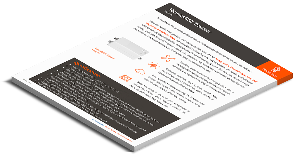 GPS Equipment Tracking - TennaMINI - Tenna